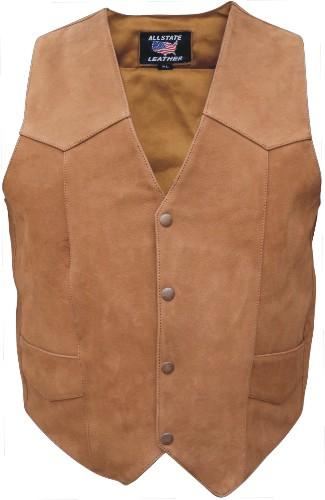 Brown Basic Plain Vest - Buffalo Leather - Classic Elegance